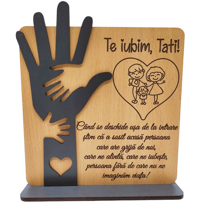 Decoratiune personalizata pentru tati / tata / sot - tablou de lemn ...