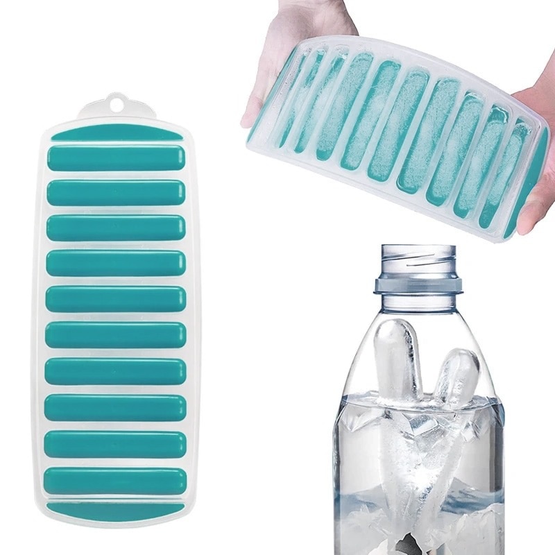 Set 3 x Forma Gheata pentru Sticle, 10 compartimente, Turcoaz, Plastic ...