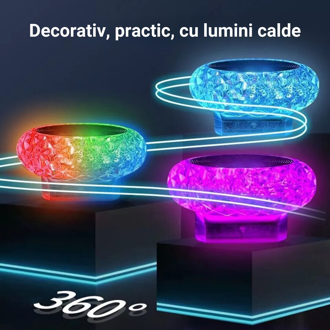 Bec ambiental disco Led,3D, pentru masini, decoratiuni, lampa ...