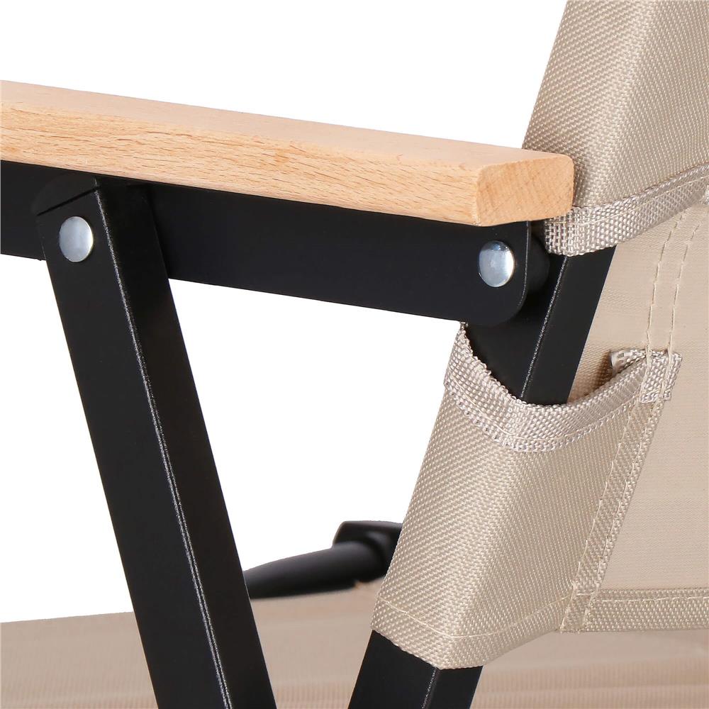Scaun metalic plabil pentru gradina, camping sau plaja, 78x53x60cm, bej ...