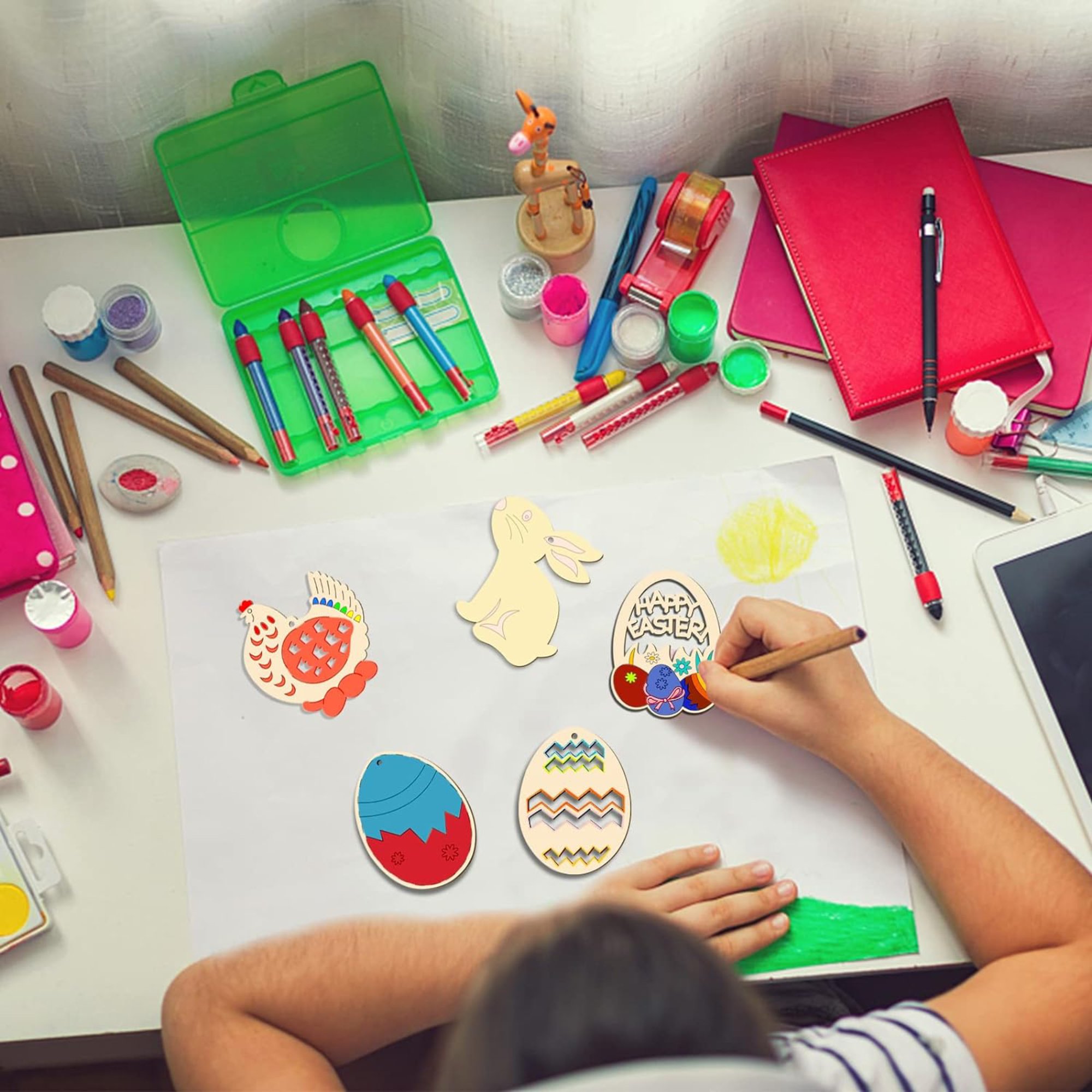 Pandantive de Paste din lemn pentru colorat si pictat, Decoratiuni de ...