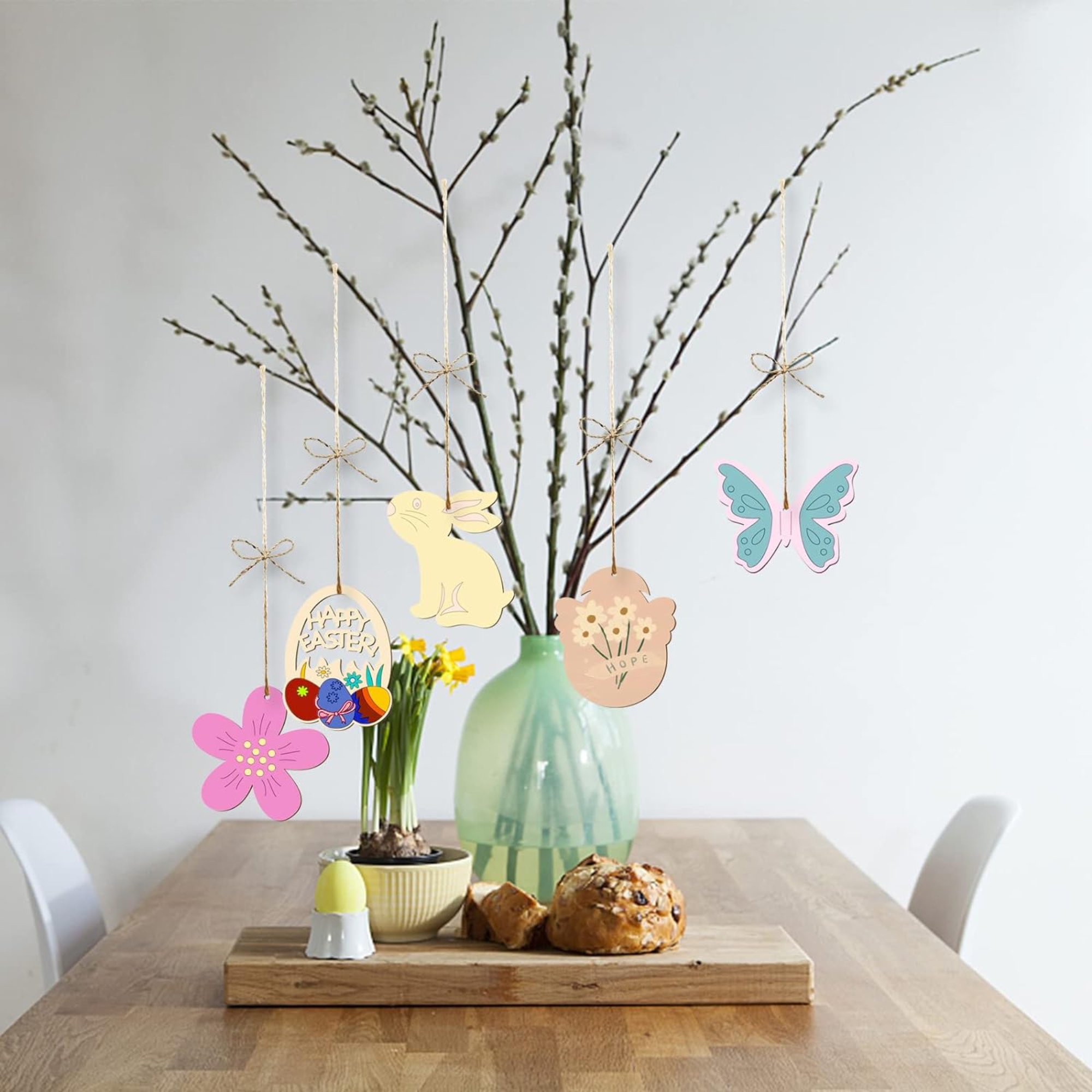 Pandantive de Paste din lemn pentru colorat si pictat, Decoratiuni de ...