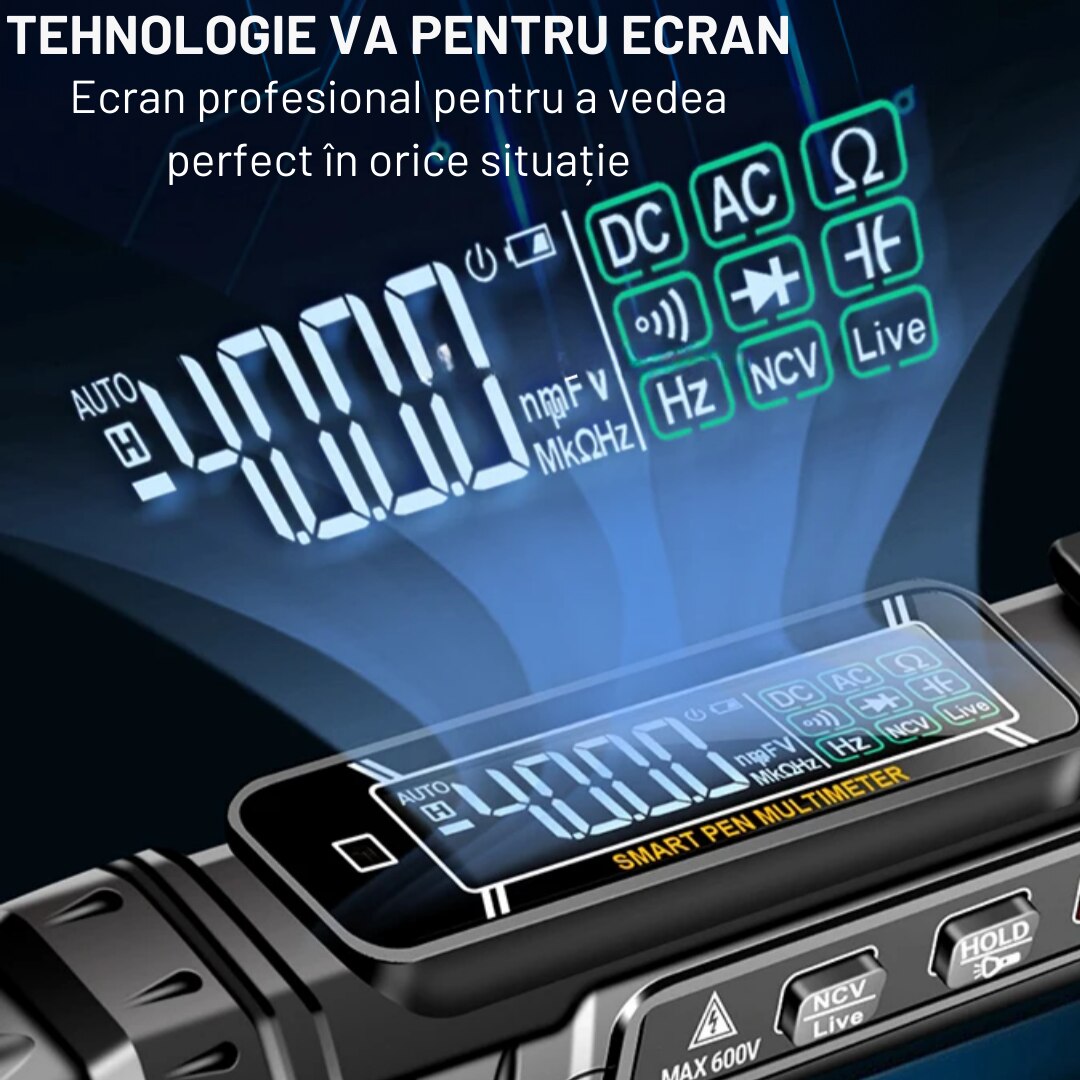 Multimetru digital tip stilou, Detectare NCV, 0.8-600V, Inductie a ...