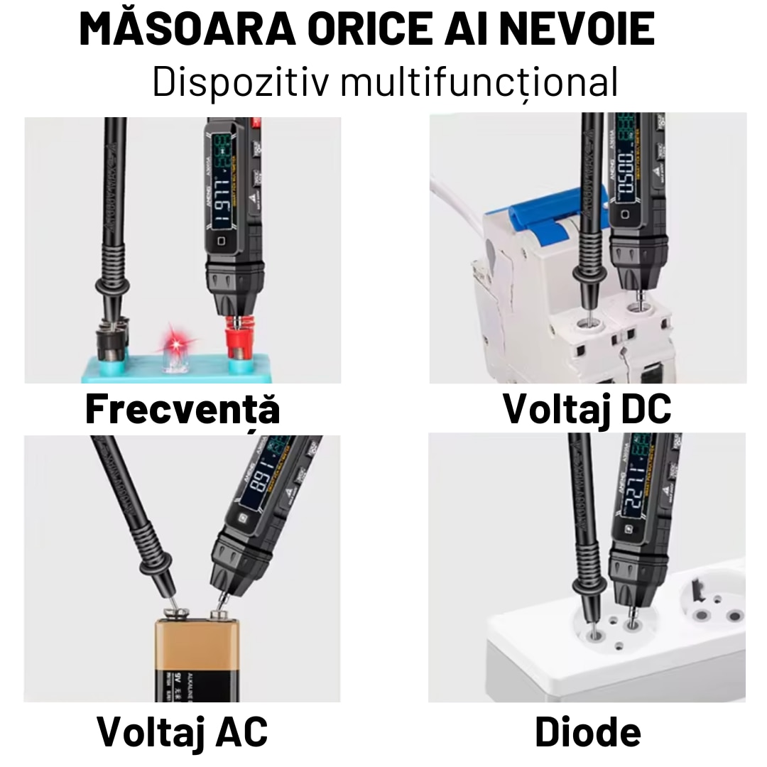 Multimetru digital tip stilou, Detectare NCV, 0.8-600V, Inductie a ...