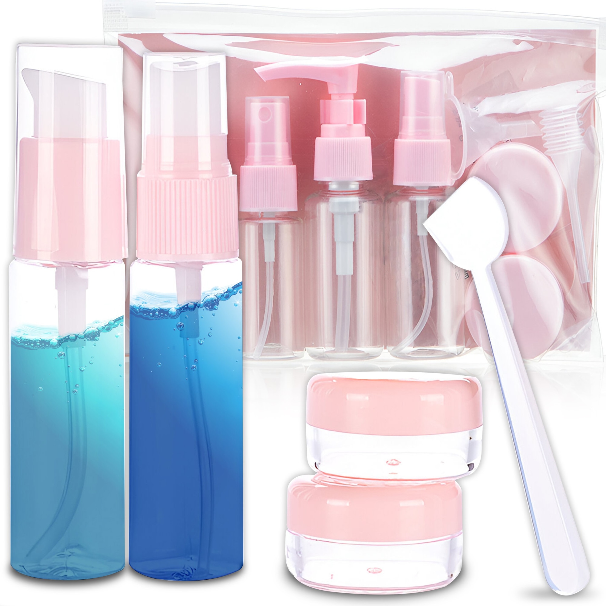 Set Recipiente Pentru Cosmetice, 9 Piese, Reutilizabile, Ideale Pentru ...