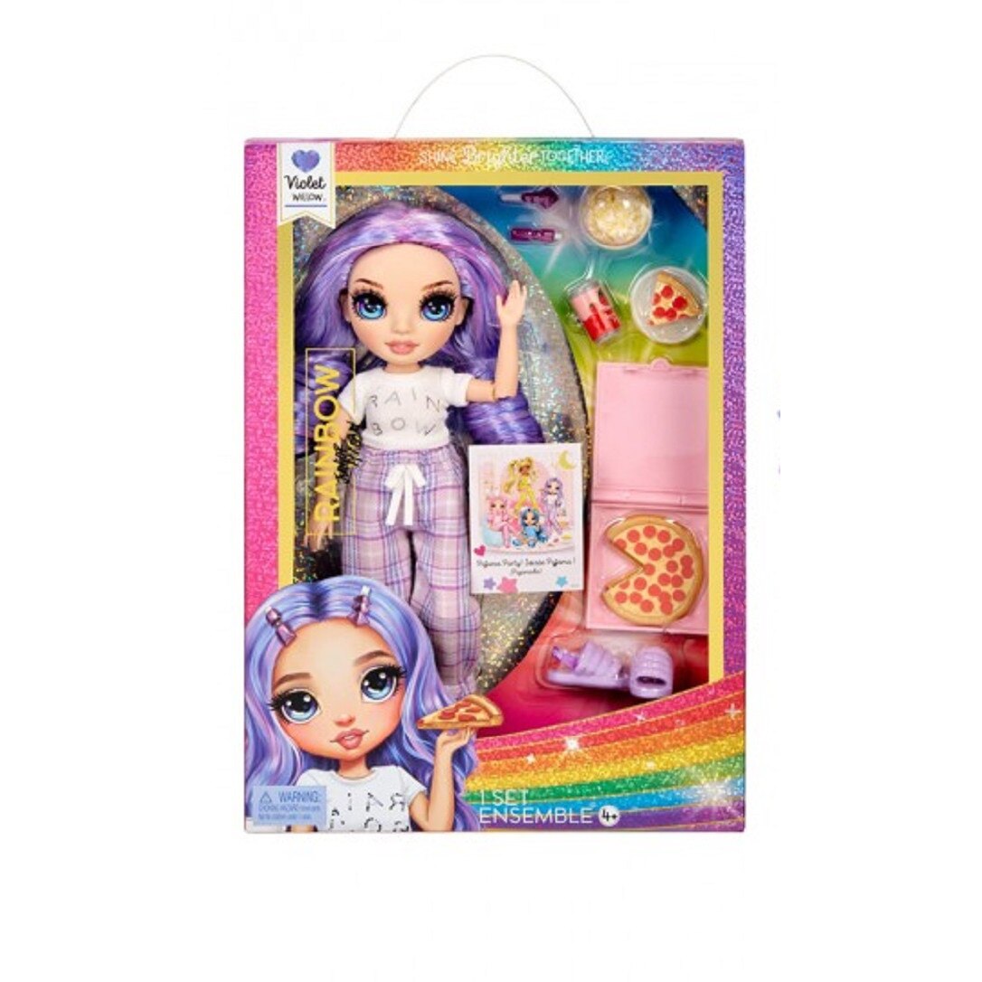 Papusa Rainbow High Junior PJ Party − Violet Willow - eMAG.ro