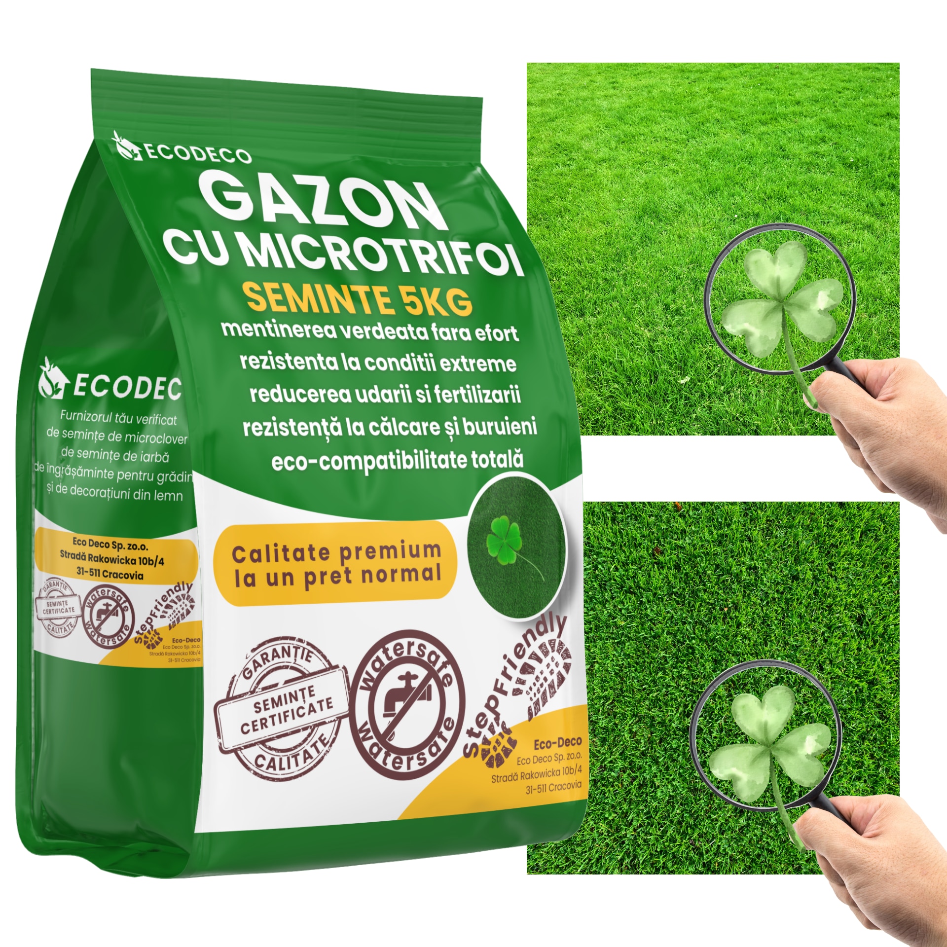 Seminte de Gazon cu Trifoi Alb Pitic 'Eco-Deco'5 kg - eMAG.ro