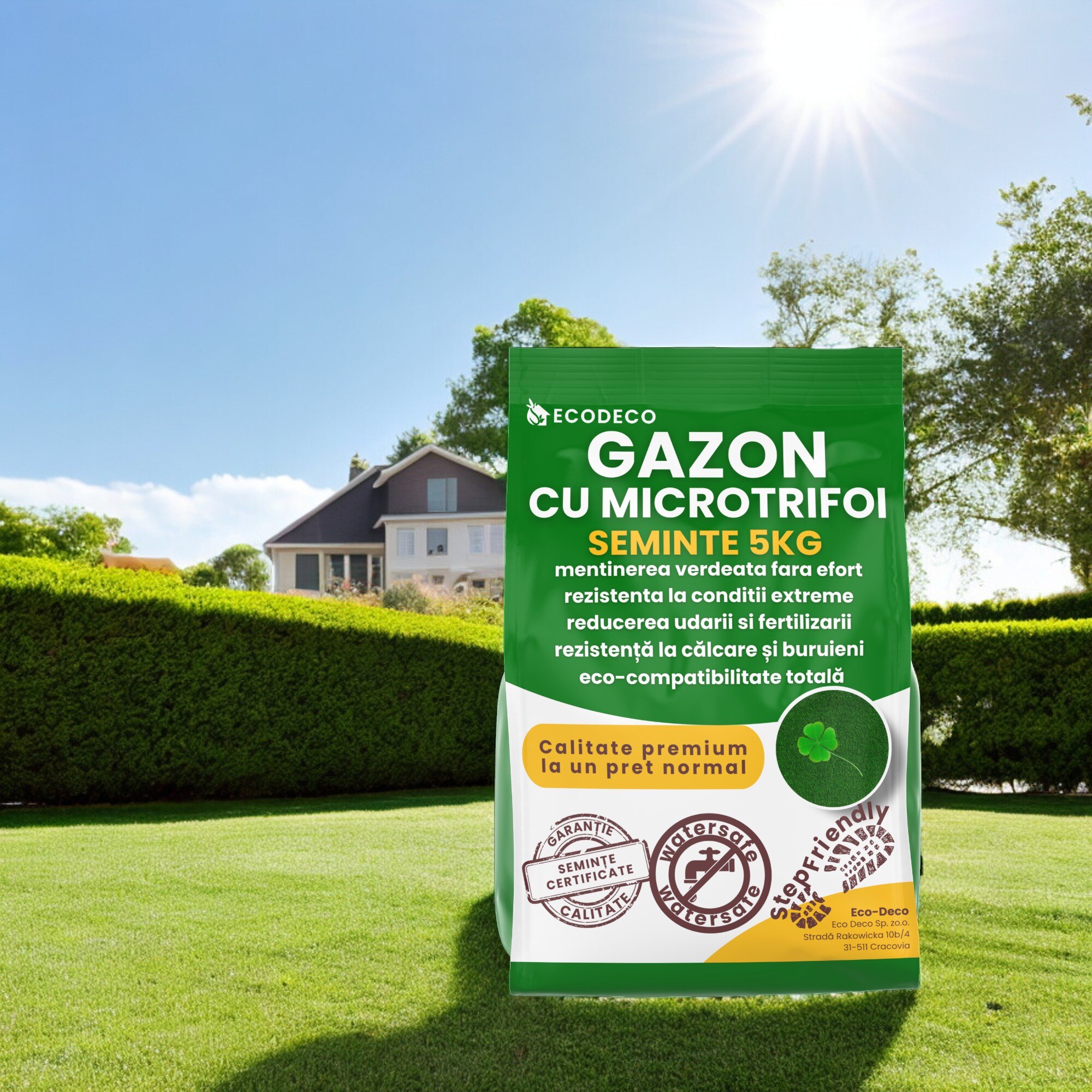 Seminte de Gazon cu Trifoi Alb Pitic 'Eco-Deco'5 kg - eMAG.ro