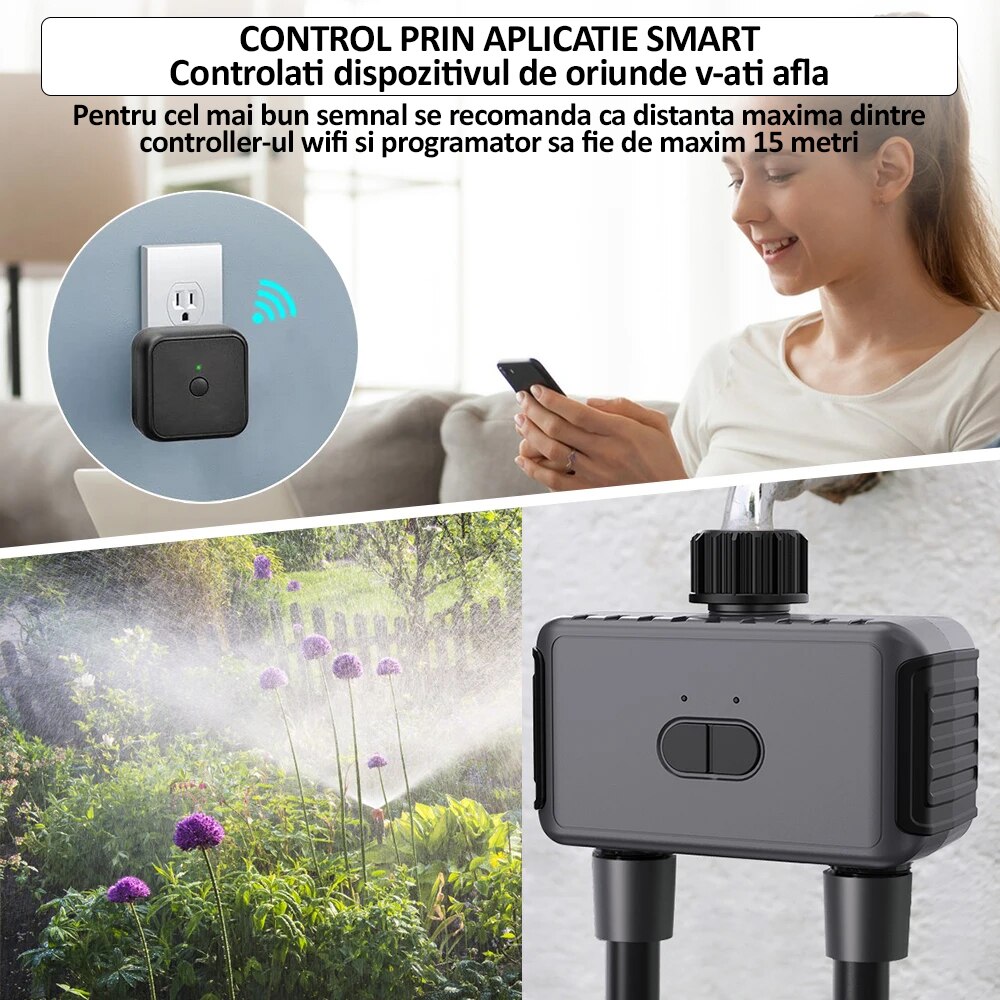 Programator smart automat pentru irigatii/udare WiFi, NEXTLY, control ...