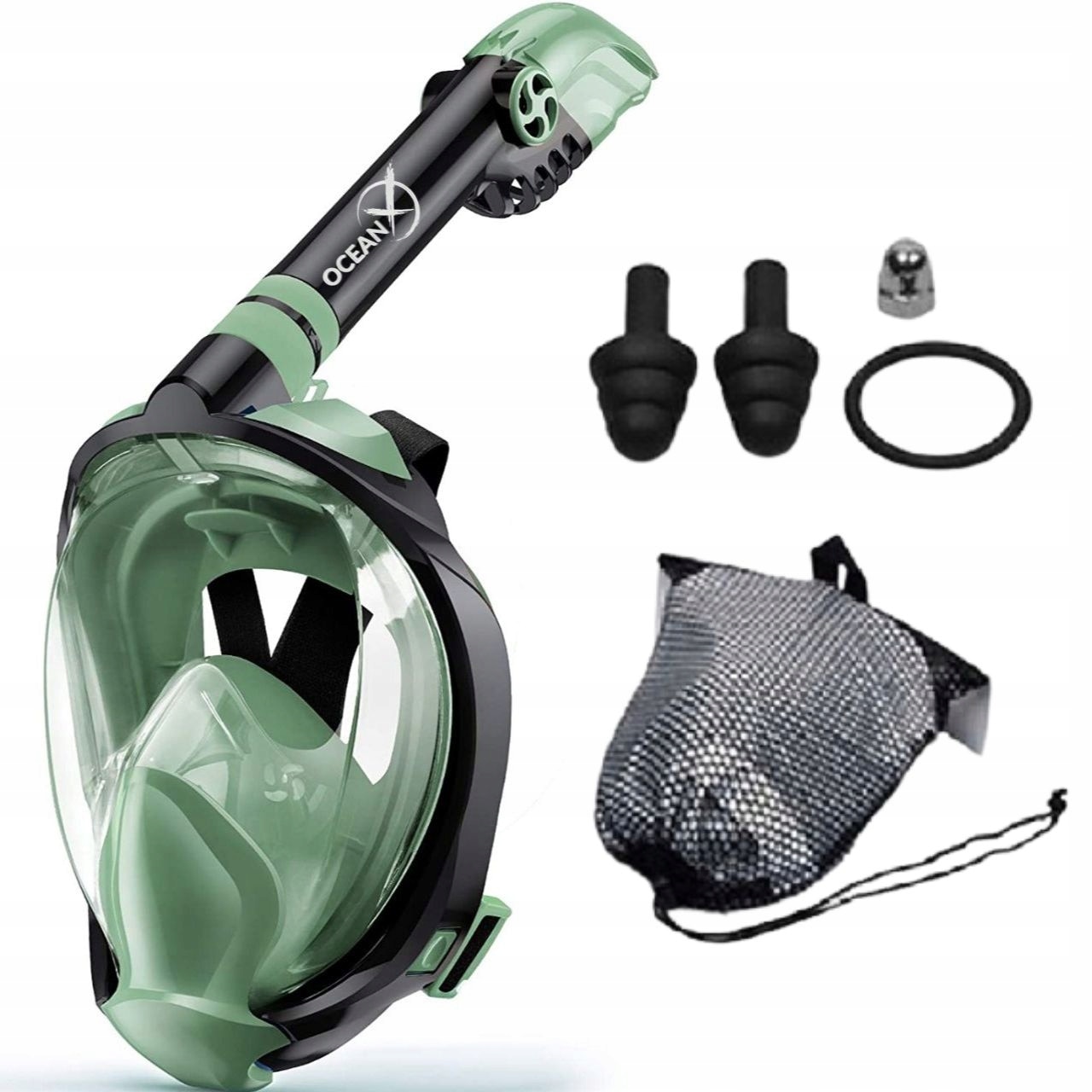 Masca de scufundari pentru adulti, OceanX, marimea L/XL, Verde - eMAG.ro