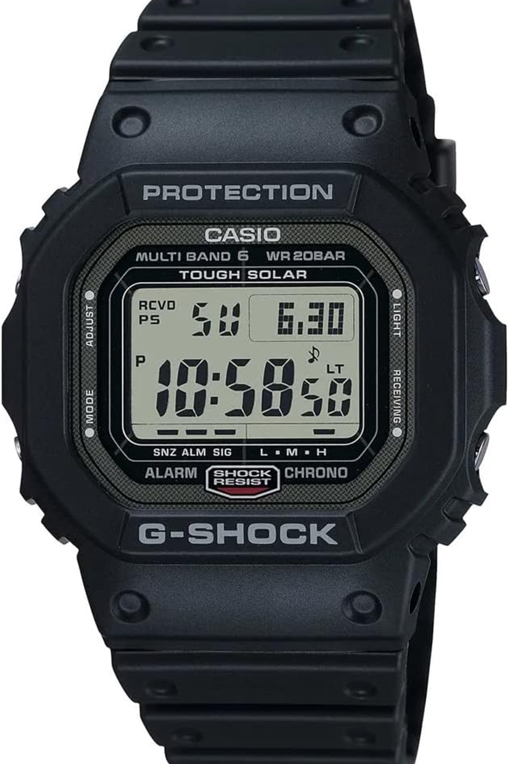 Casio, Ceas digital cu incarcare solara G-Shock, Negru - eMAG.ro