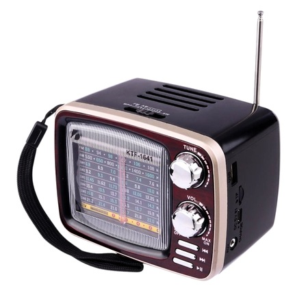 Radio tip TV retro KTF1641, 8 benzi FM/AM/SW, BT/AUX/USB/TF, LED - eMAG.ro