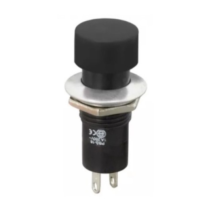 Buton cu revenire 1 circuit 1A 250V ON-OFF negru - eMAG.ro