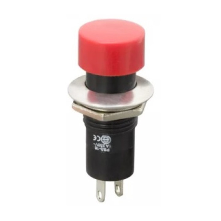 Buton cu revenire 1 circuit 1A 250V ON-OFF rosu - eMAG.ro