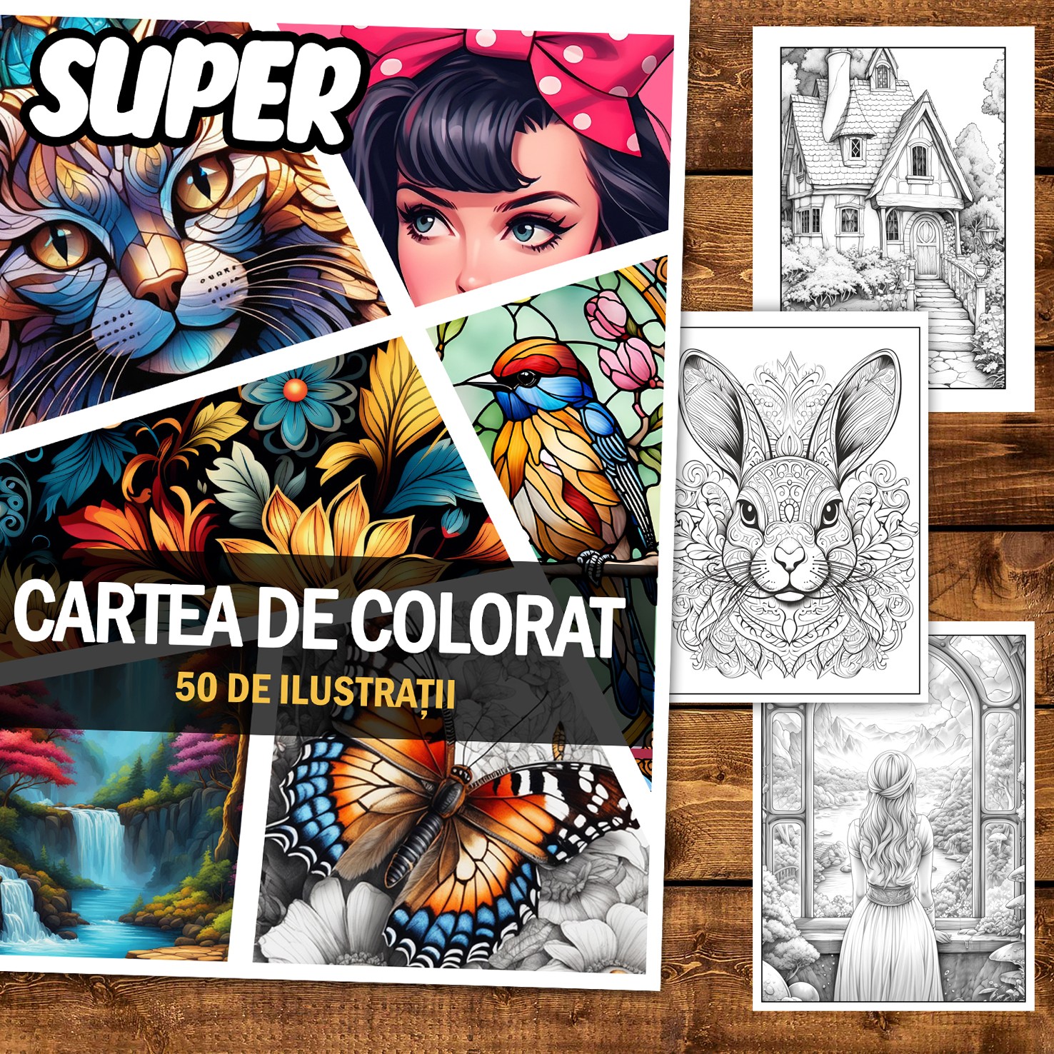 Super cartea de colorat pentru relaxare si antistres, un mix de 50 de ...