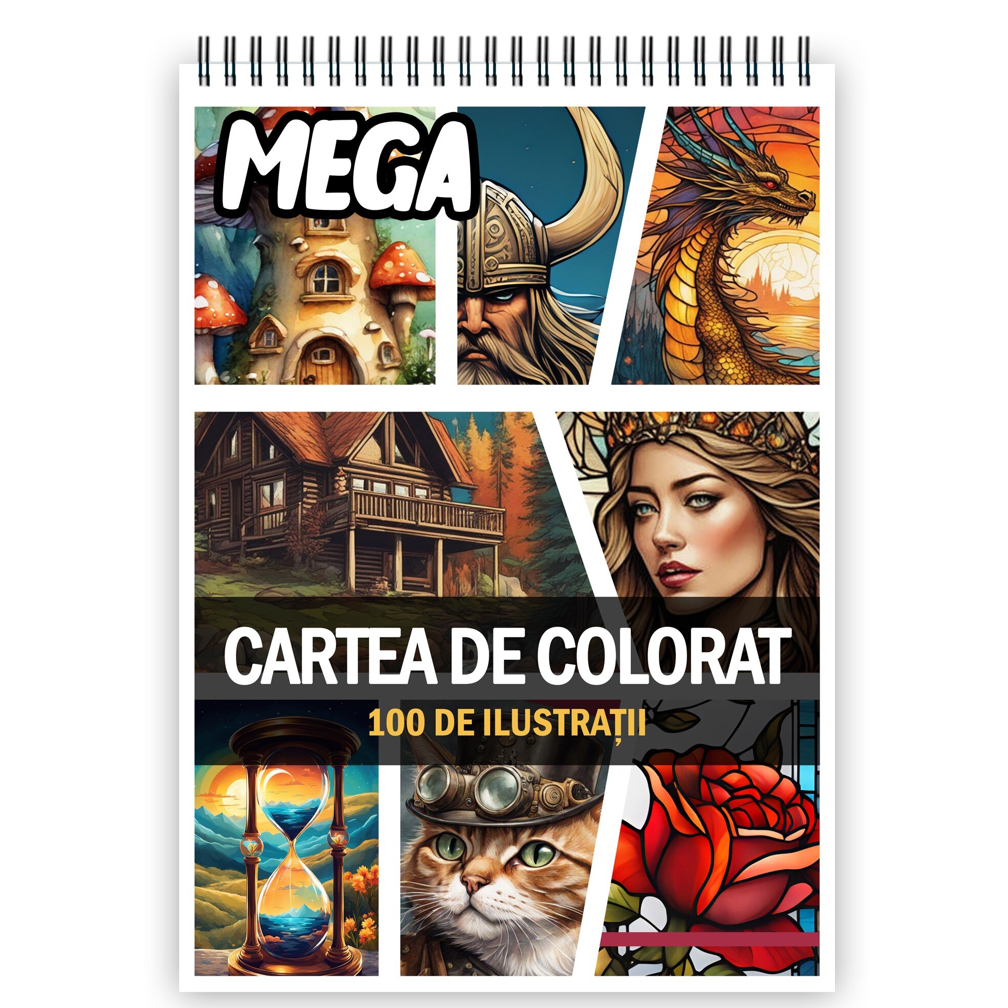 Mega cartea de colorat pentru relaxare si antistres, un mix de 100 de ...