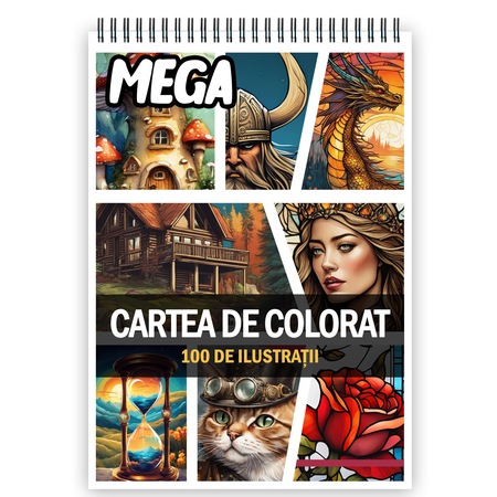 Mega cartea de colorat pentru relaxare si antistres, un mix de 100 de ...