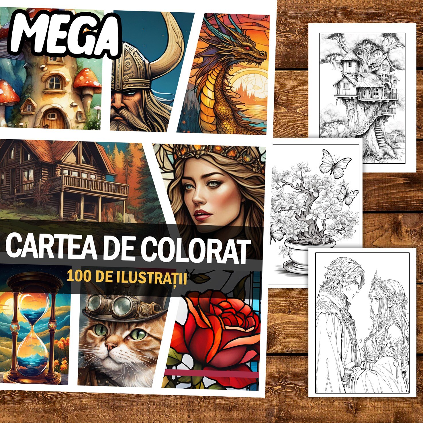 Mega cartea de colorat pentru relaxare si antistres, un mix de 100 de ...