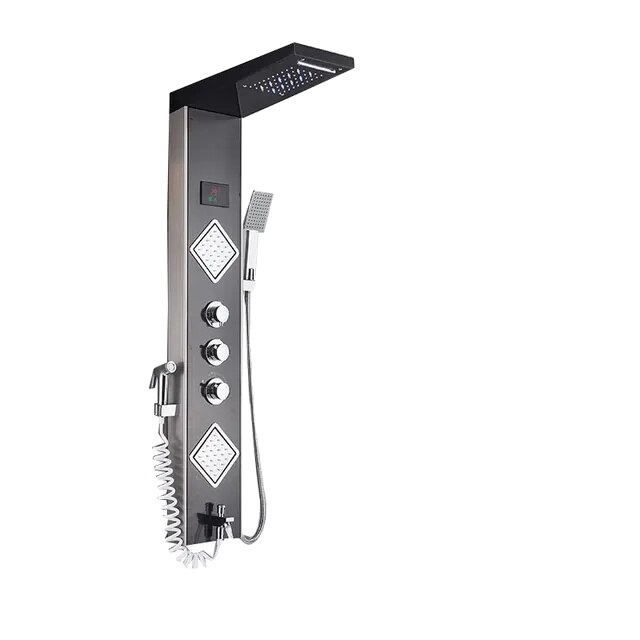 Coloana de dus cu afisaj digital, negru nichel, LED, 10''x7 ...