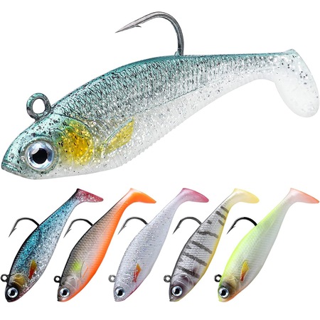 Set 6 naluci din silicon cu carlig jig Fish & Paws ®, in forma de ...