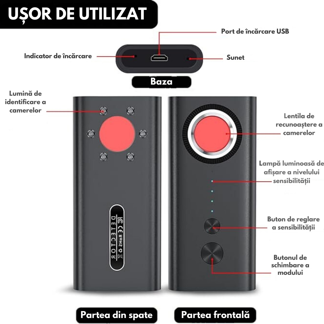Detector Aparate Spionaj, Camere, Microfoane ascunse, Localizatoare GPS ...