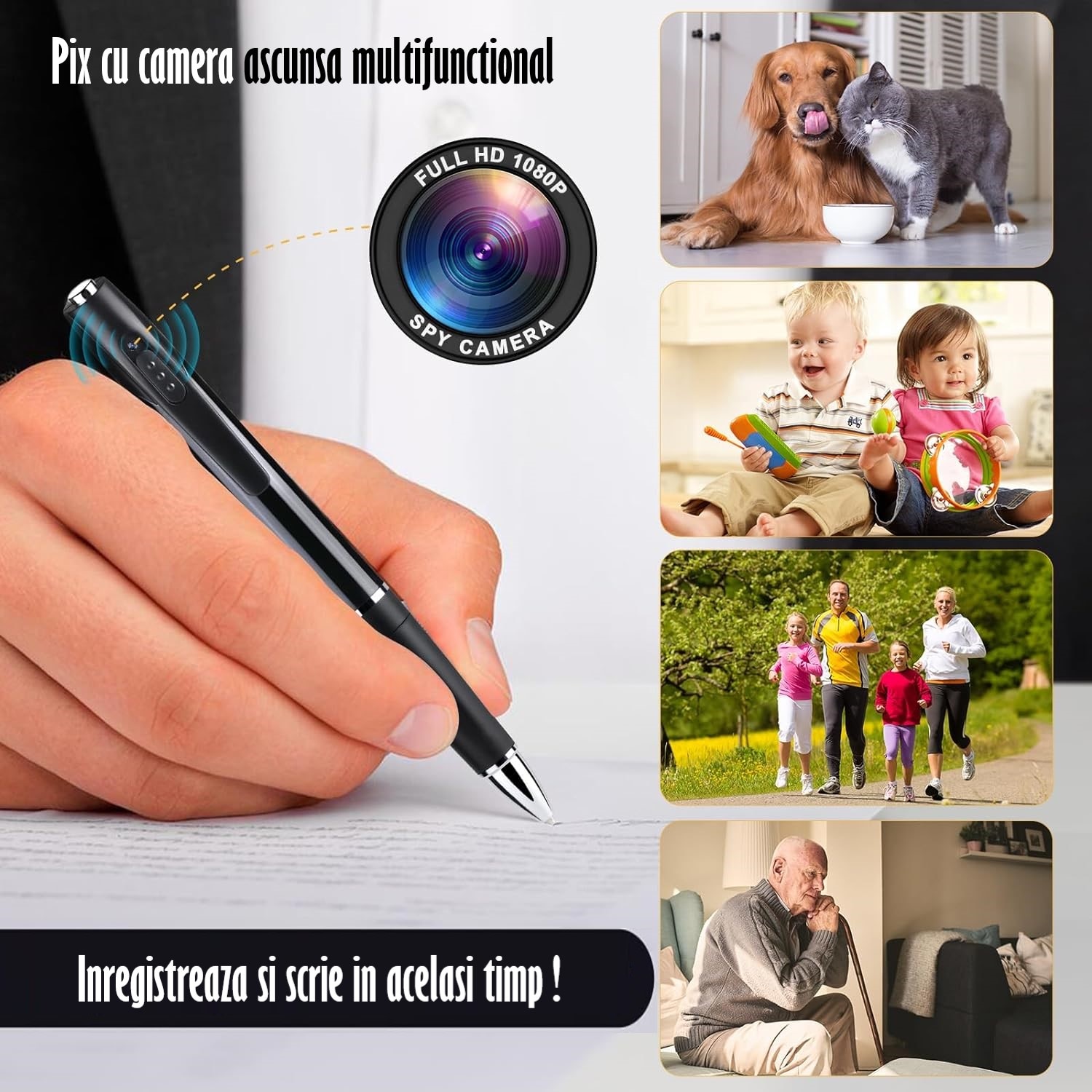Pix Spion cu Camera 1080 Full HD si Microfon, Inregistrare Audio-Video ...