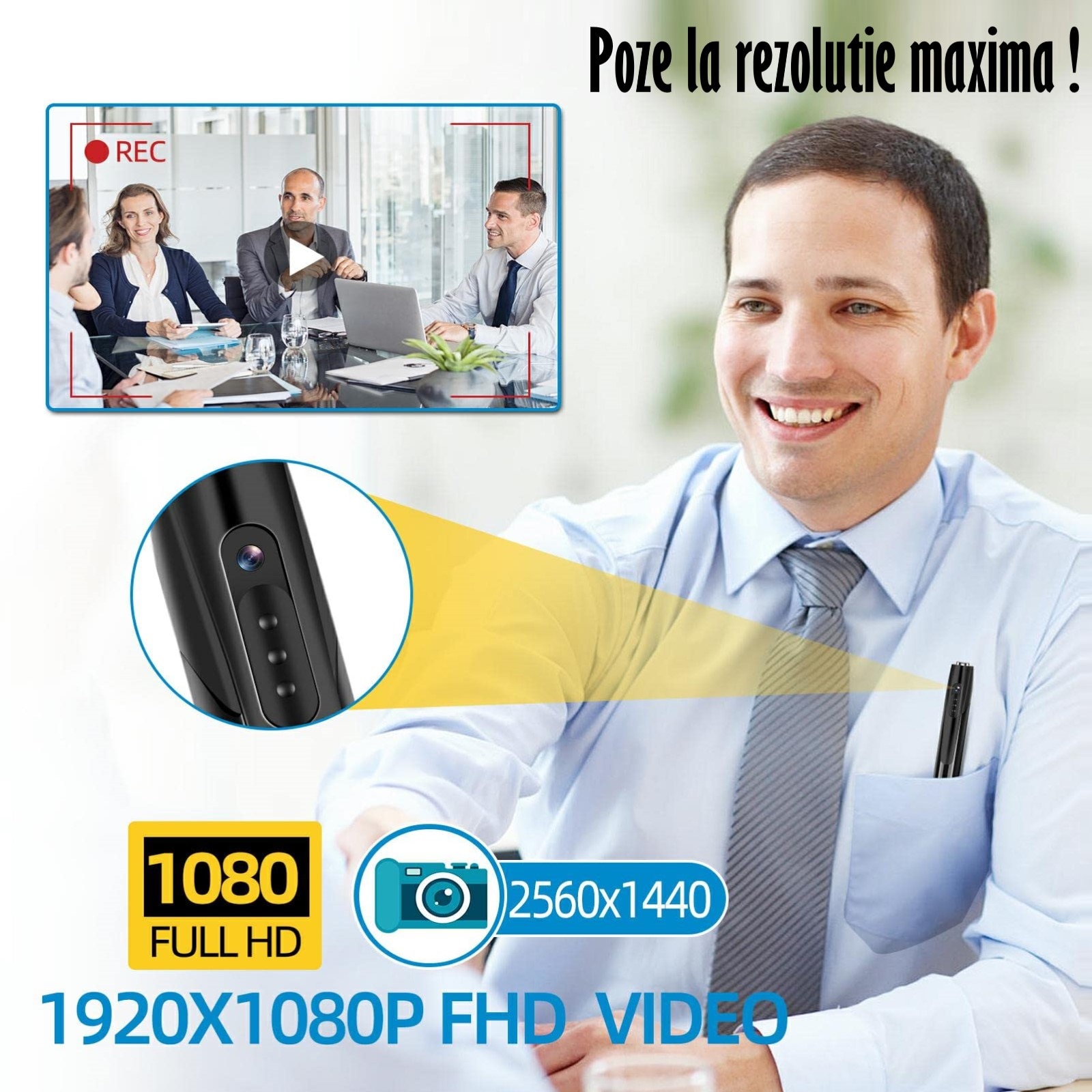 Pix Spion cu Camera 1080 Full HD si Microfon, Inregistrare Audio-Video ...