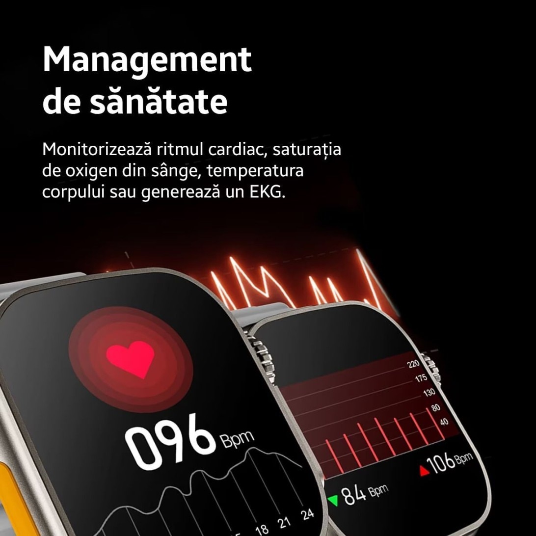 Ceas smartwatch Ultra Series 8, 2.2" IPS Touch, Compatibil iOS/Android ...