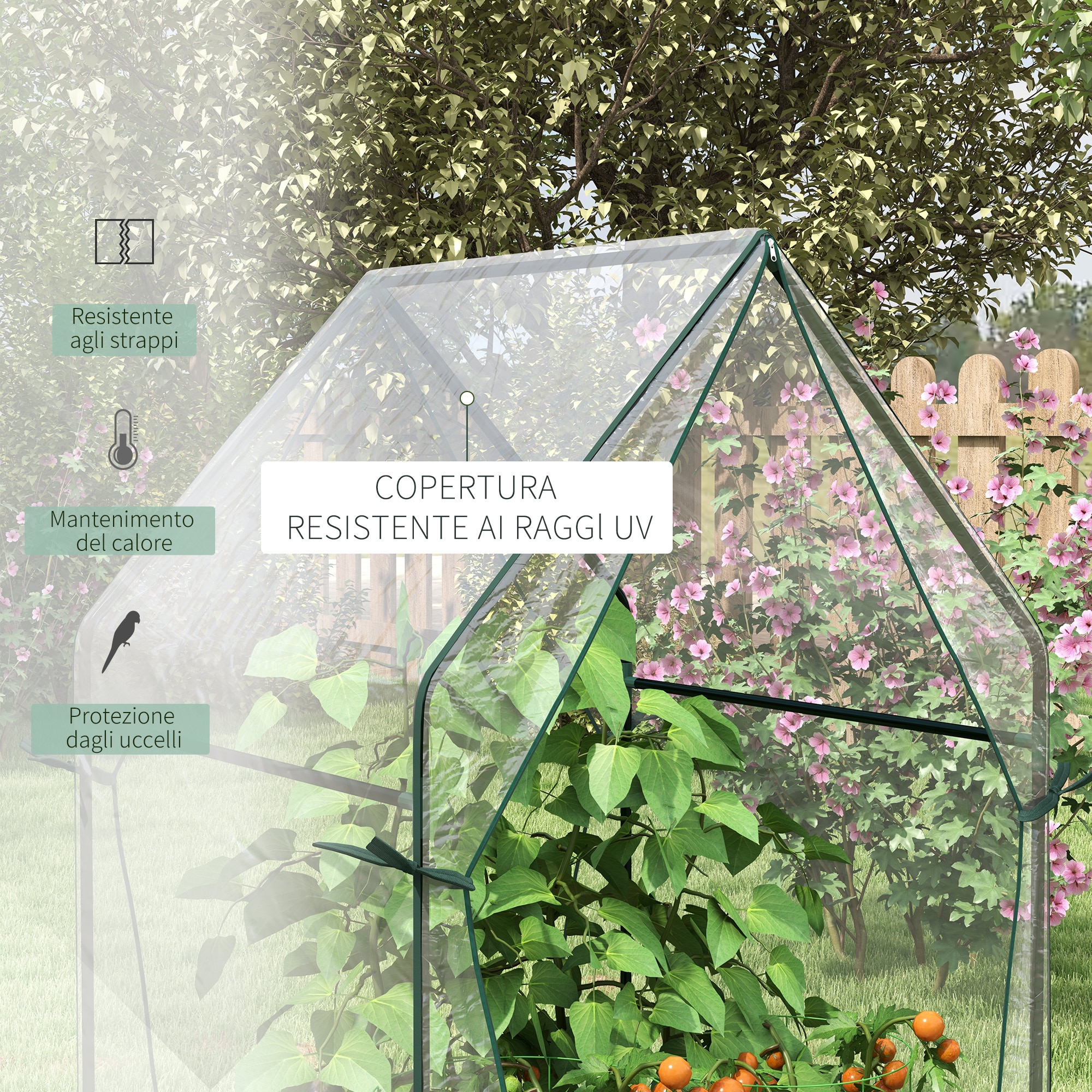 Sera verticala de gradina Outsunny, 2 usi, PE rezistent UV ...