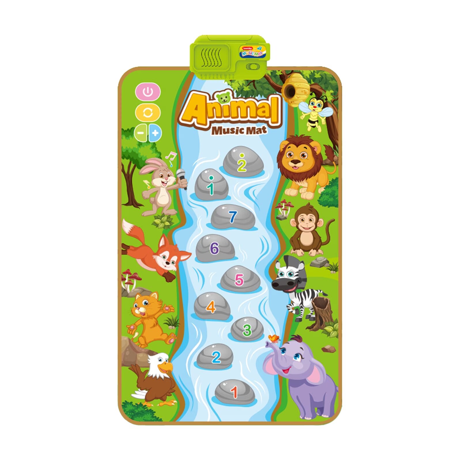 Covoras muzical Montessori, Aurov®, Taste numerice, Animale, 17 melodii ...