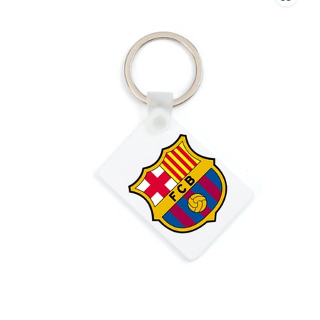 Breloc dreptunghic din plastic cu sigla echipei de fotbal Barcelona ...