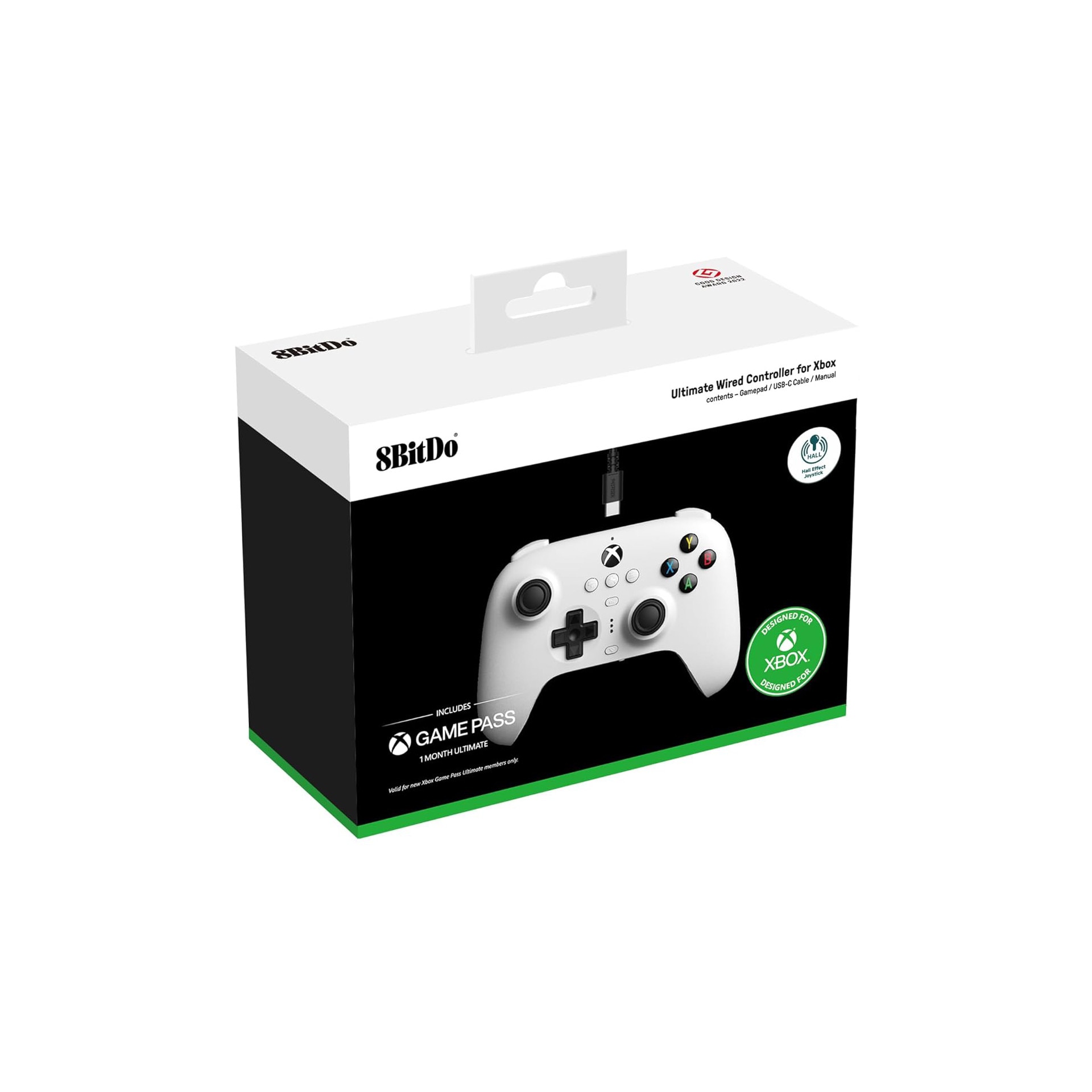 Controller 8bitdo Ultimate Wired Hall Ed/ White - eMAG.ro