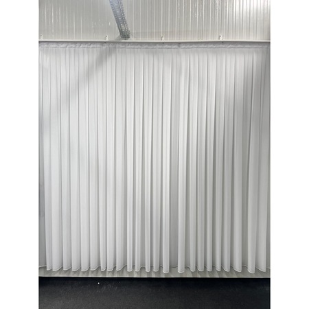 Perdea din matase simpla, alba, lucrata pe pliuri manuale, 350 x 250 cm ...