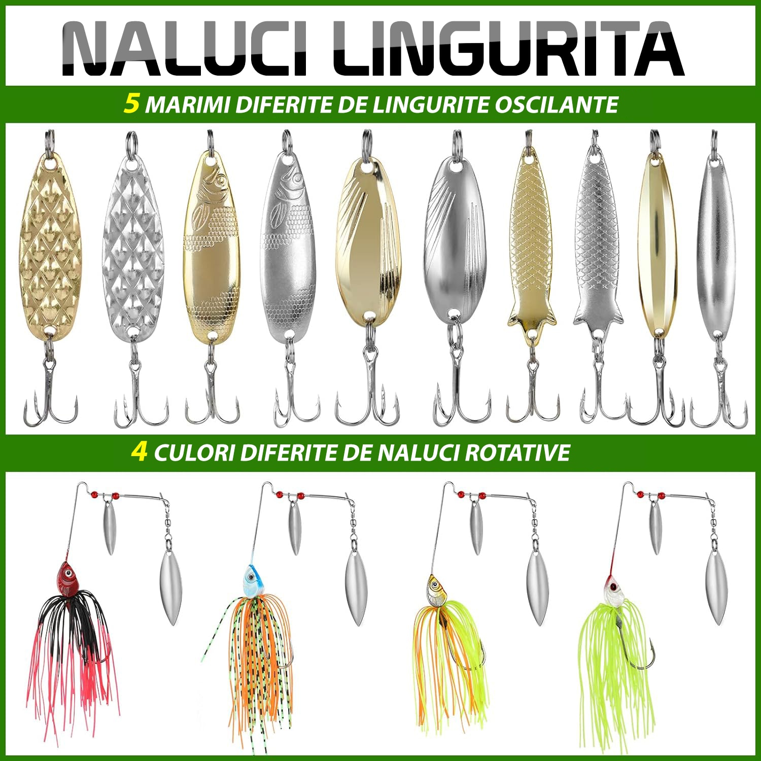 Set 102 momeli artificiale si accesorii pentru pescuit Fish & Paws ...