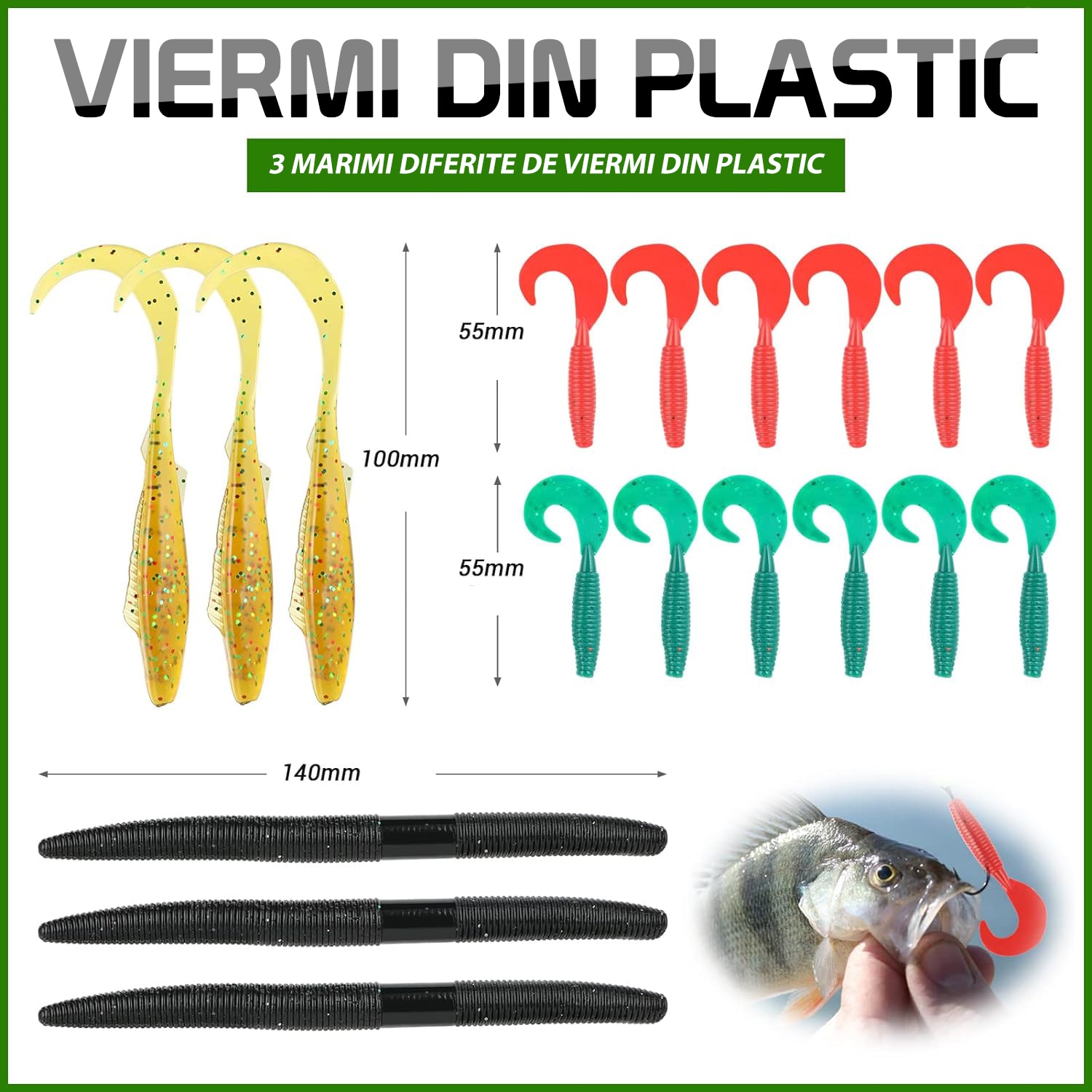 Set 102 momeli artificiale si accesorii pentru pescuit, kit complet de ...