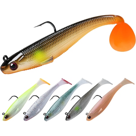 Set 6 naluci din silicon cu carlig jig Fish & Paws ®, in forma de ...