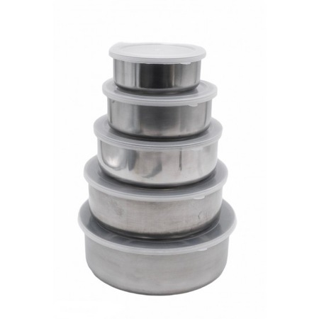 Set 5 cutii alimentare din inox cu capac - eMAG.ro