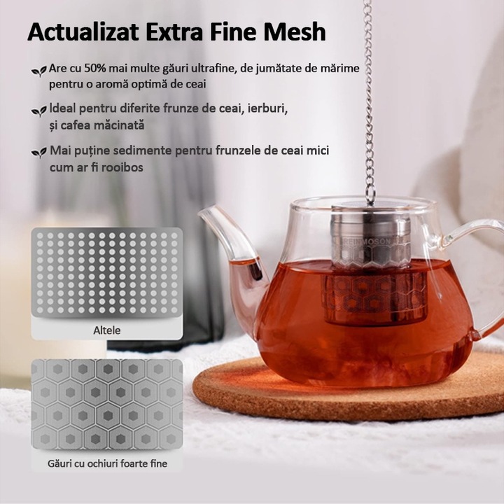 Infuzor de ceai, Rqiurpn, Infuzor cu filtru din otel, plasa ultra fina ...