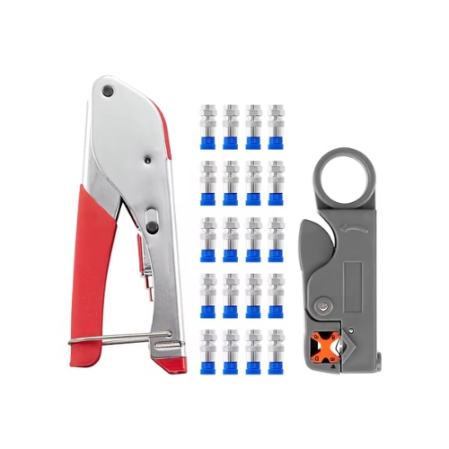 Set cleste de compresie cablu coaxial RG59 RG6, mufe F - TL - H518A, 20 ...