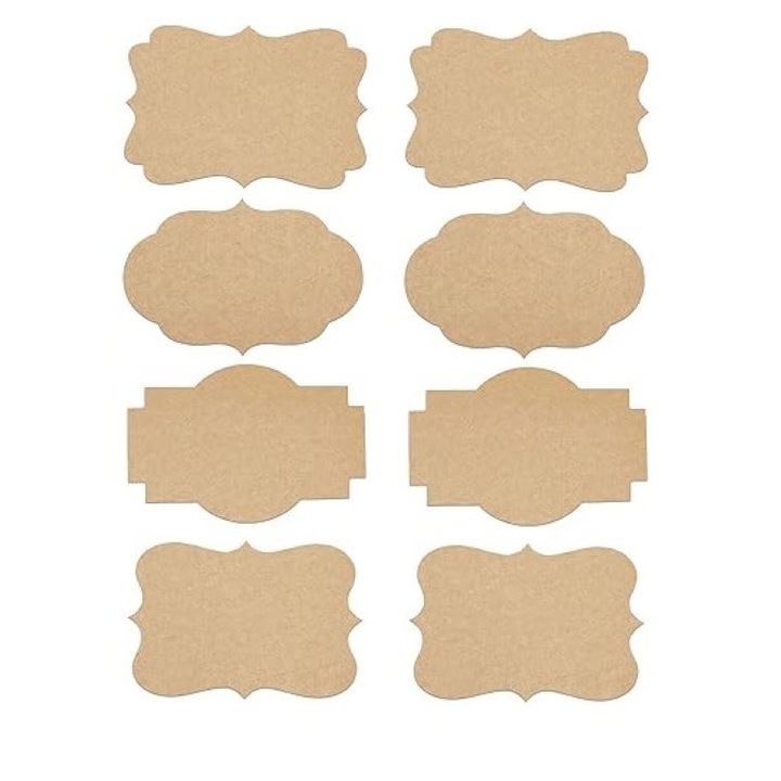 Set 40 Etichete autoadezive, maro, de scris cu markerul, diverse forme ...