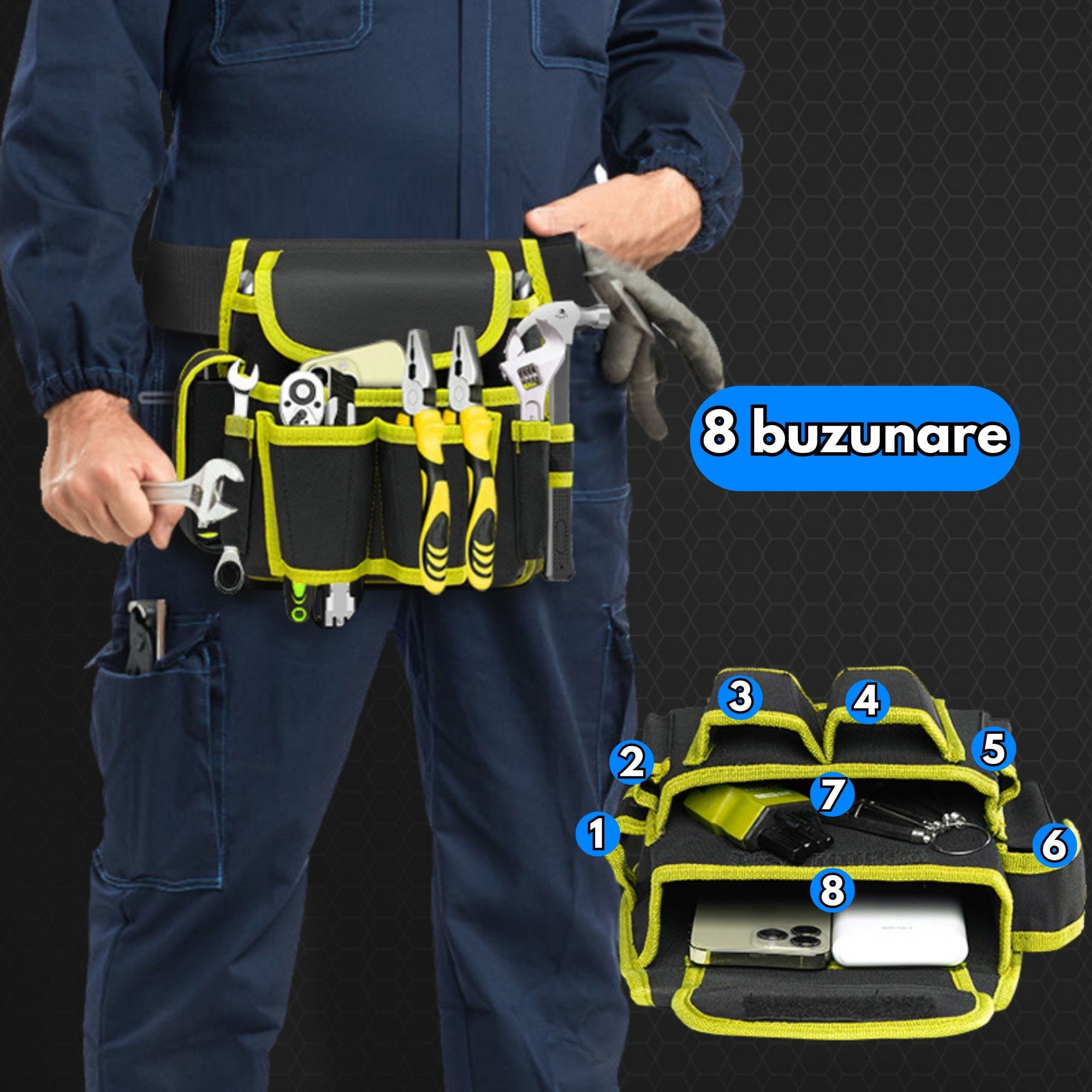 Geanta pentru Scule Compacta, pentru Electrician, Tamplar, Mecanic ...