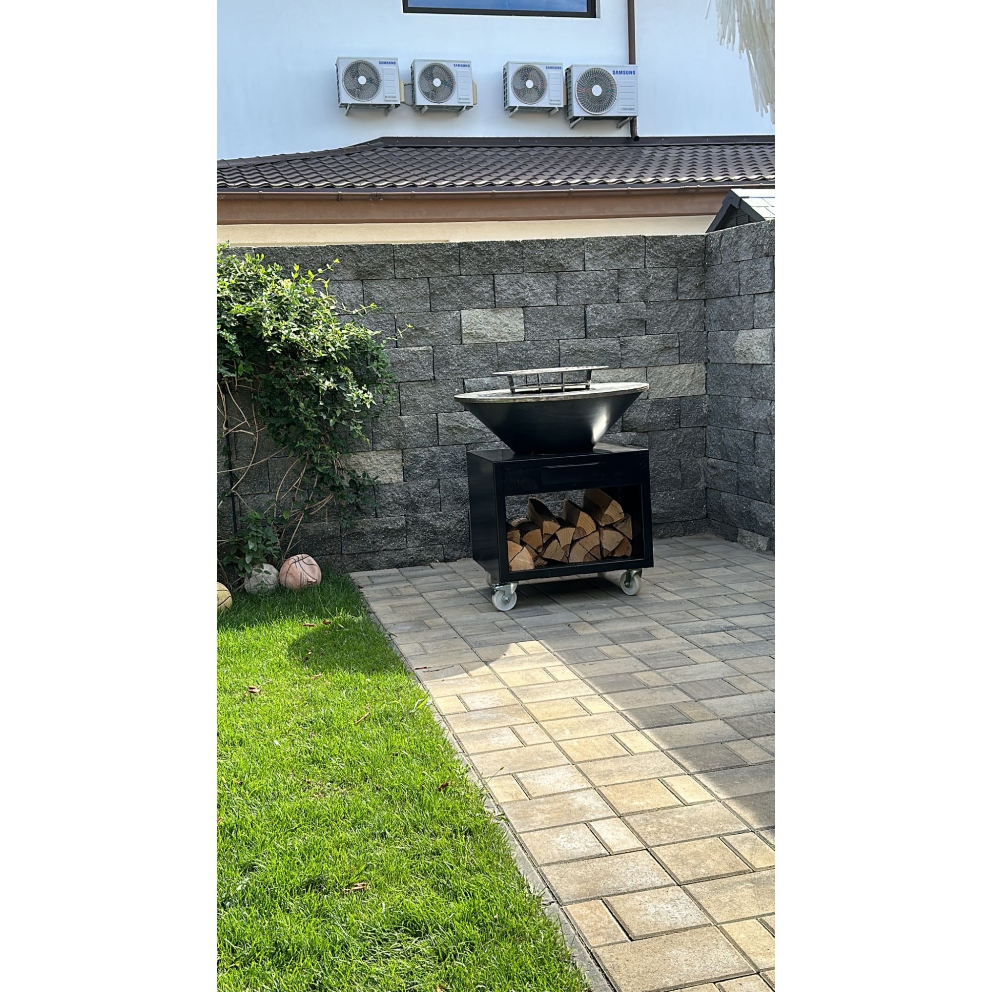 Gratar Barbeque Profesional AMIA AG-1000 Conic cu plita diametru 100 cm ...