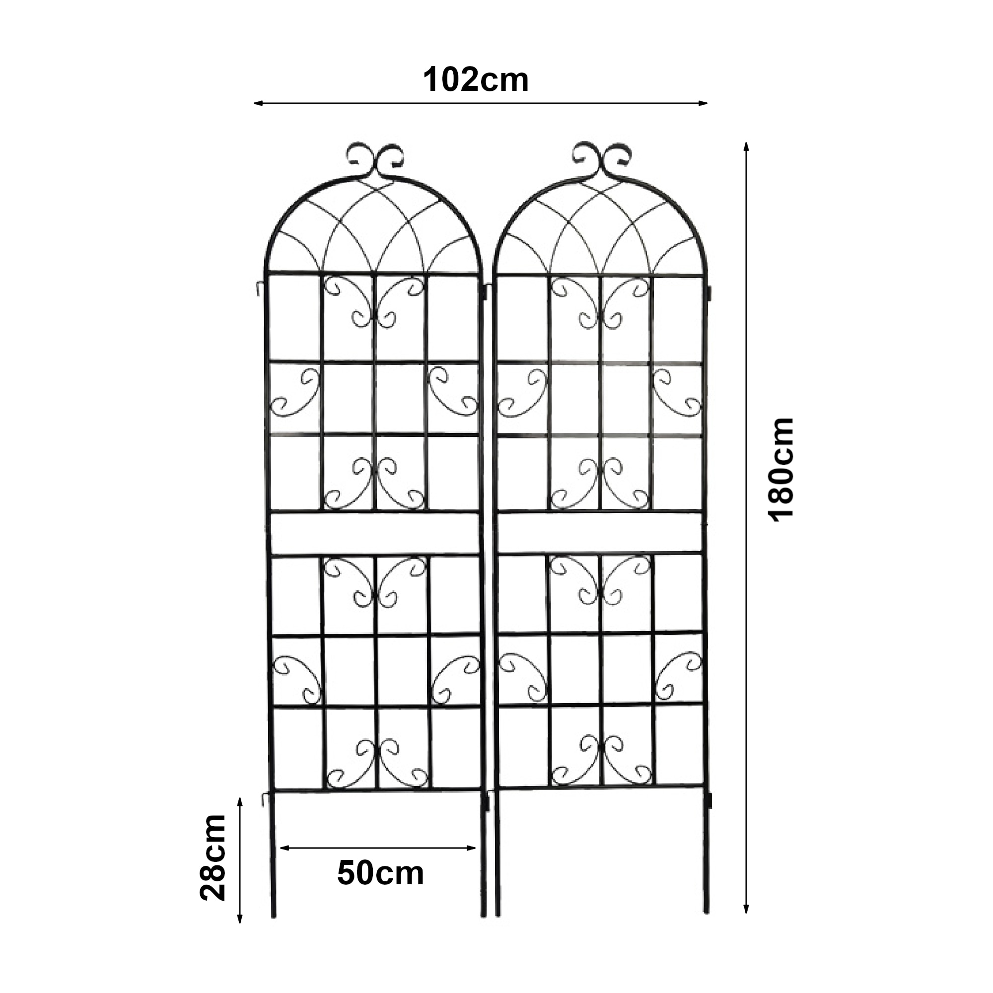 Set 2 buc grilaj flori agatatoare, casa.pro, PXLC-0003 Barrea, 180 x ...