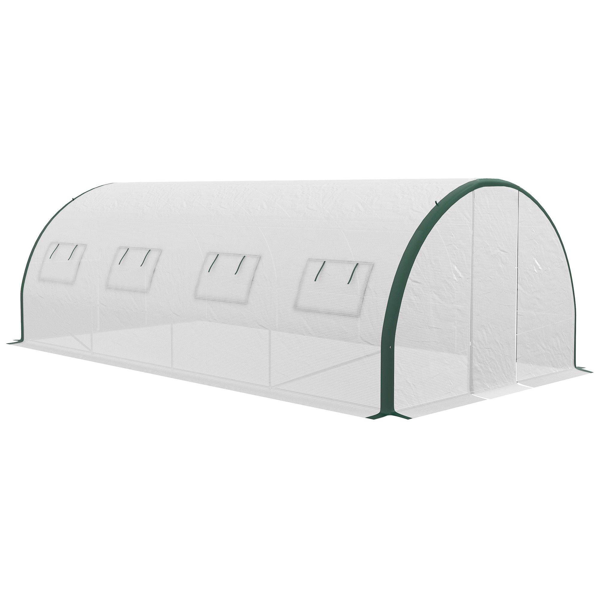 Sera de gradina Outsunny, 600x300x200cm, 2 usi, 8 ferestre, PE si ...