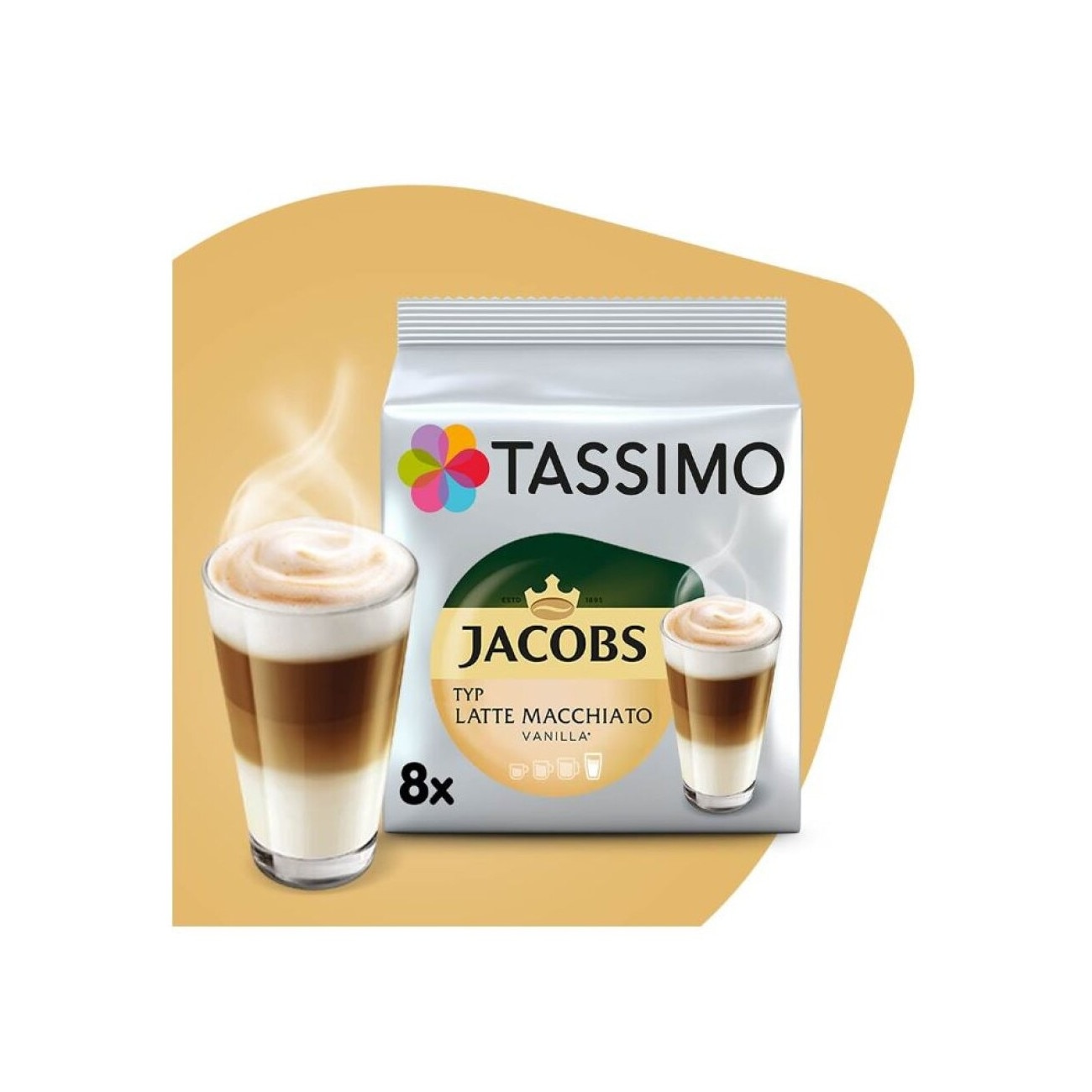 Capsule cafea, Jacobs Tassimo Latte Machiato Vanilla, 8 bauturi x 295 ...