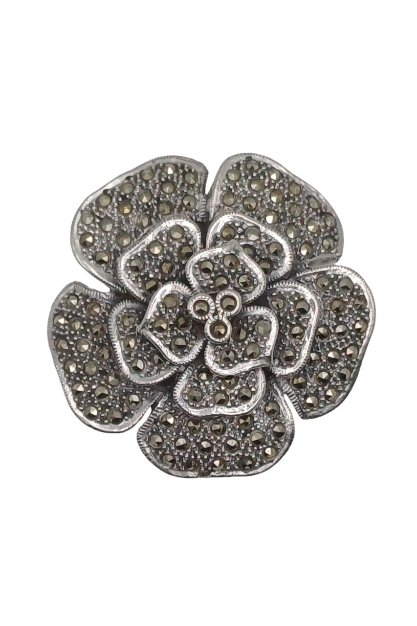 Brosa din argint 925 TSR, cu pietre naturale, marcasite model 7PSF ...