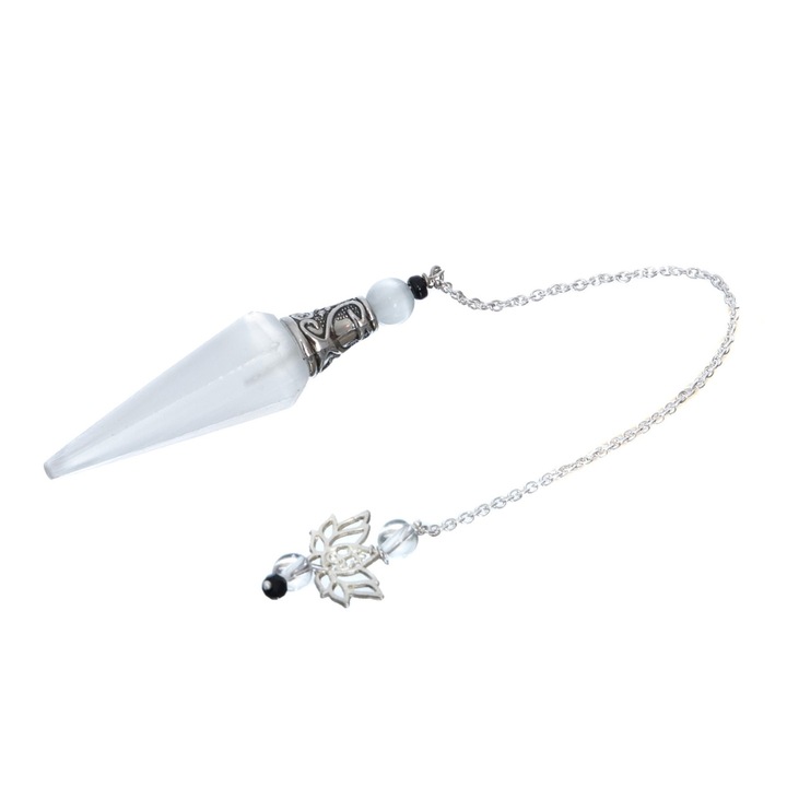 Pendul Chevreul din cristal natural de Selenit pentru interogarea ...