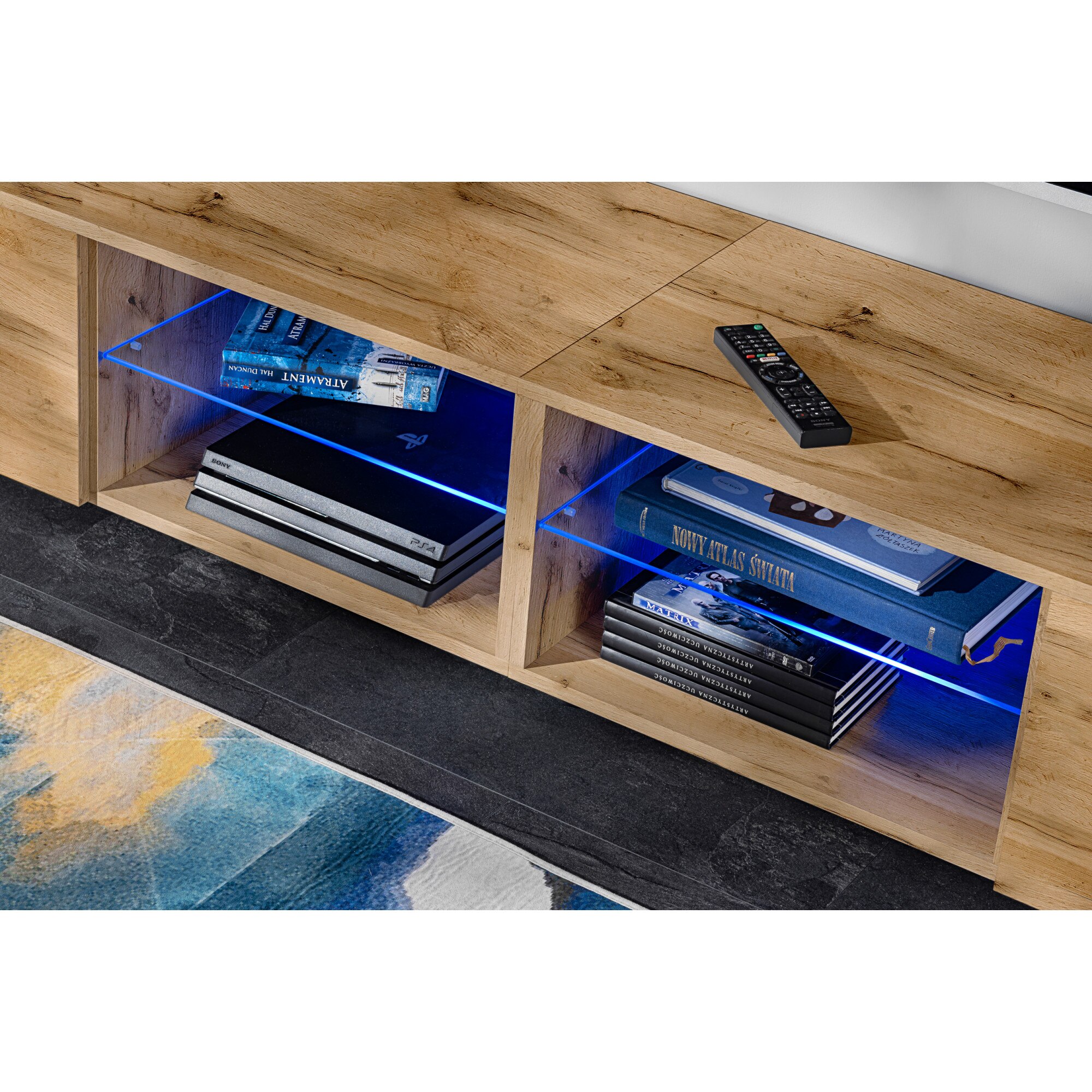 Set Mobila Living Varallo, Komodee, 200 x 34.5 x 45 cm, PAL, LED RGB ...