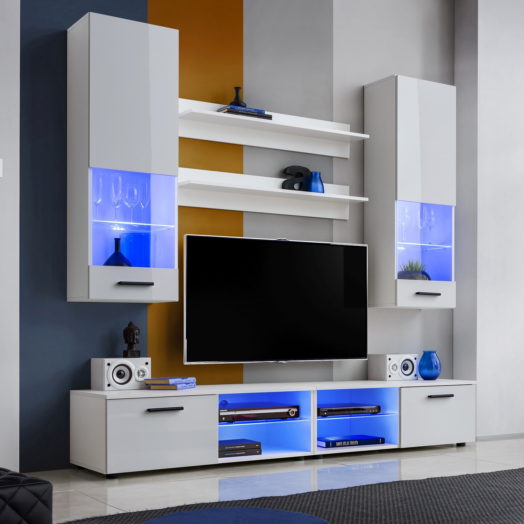 Set Mobila Living Varallo, Komodee, 200 x 34.5 x 45 cm, PAL, LED ...