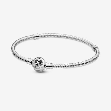 Bratara compatibila Talismane Pandora cu Inima Infinity Love Forever ...